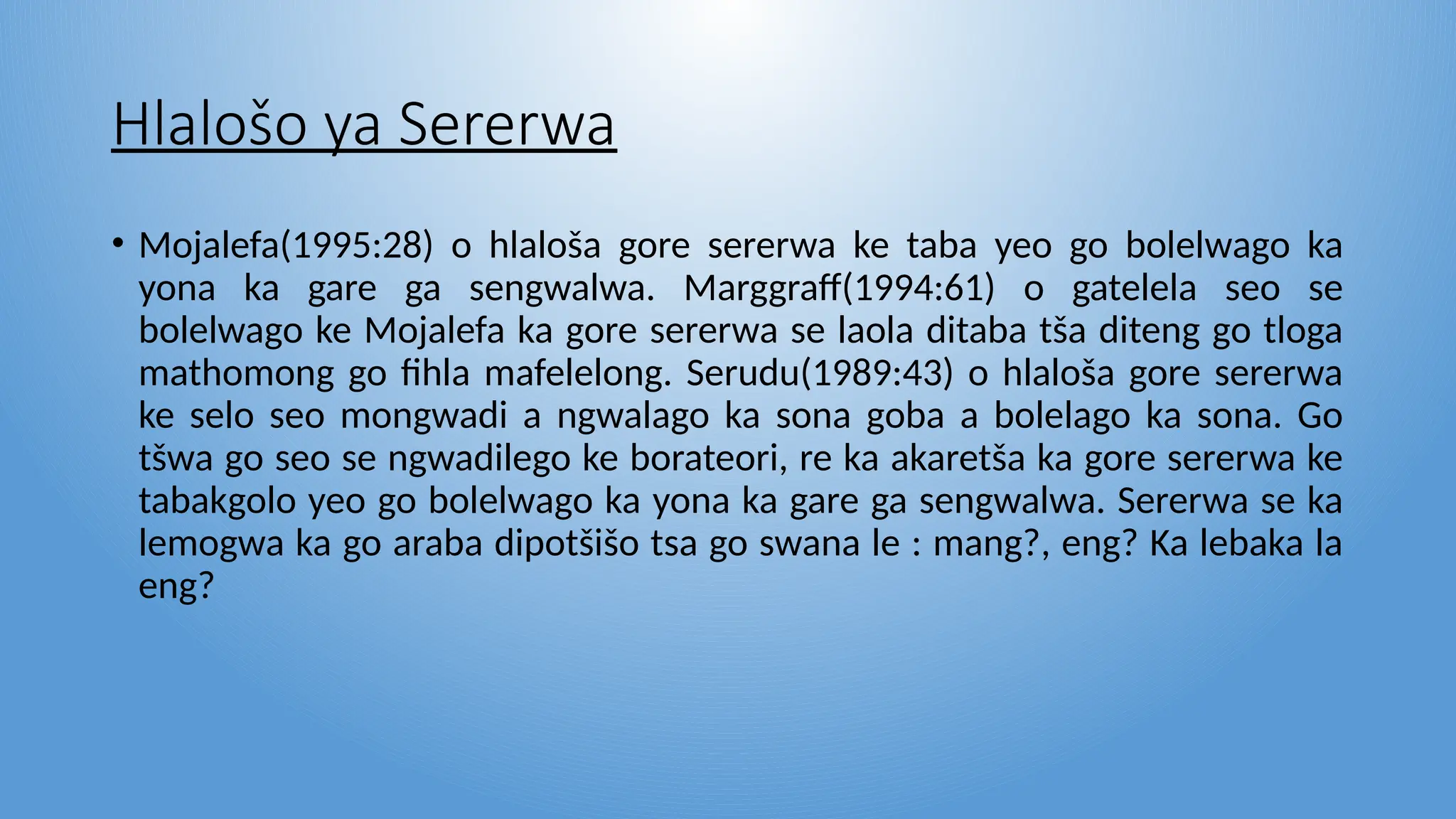 Pego ya AFT 121 e mabapi le tshekatsheko ya histori ya Kgosi Sekhukhune gammogo le sererwa sa ...