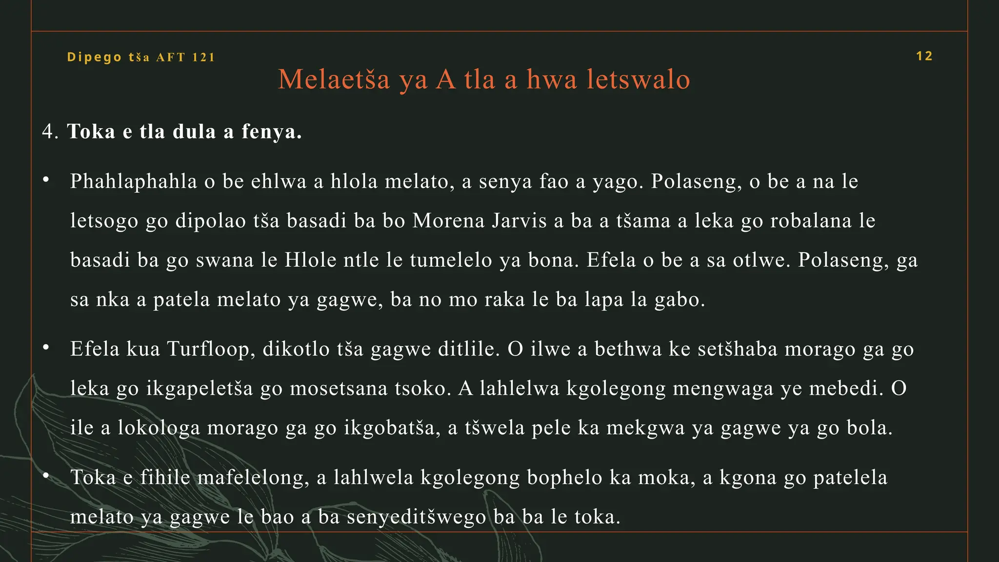 Pego ya Molaetša wa A tla a hwa letswalo.pptx