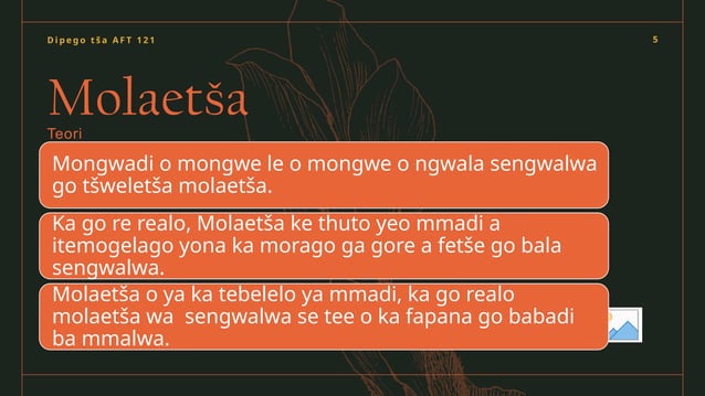 Pego ya Molaetša wa A tla a hwa letswalo.pptx