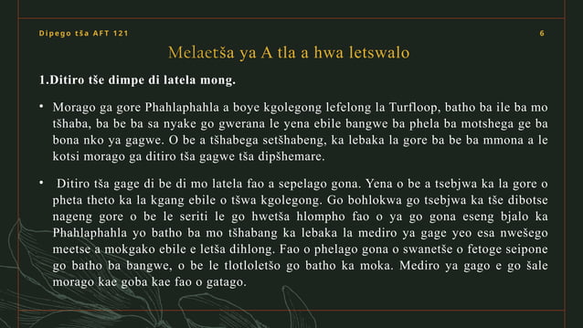 Pego ya Molaetša wa A tla a hwa letswalo.pptx