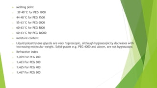 PEG, Pharmaceutical Product Development sem8 | PPTX