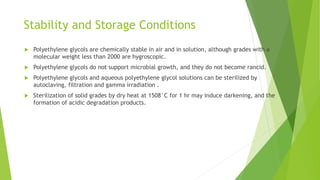 PEG, Pharmaceutical Product Development sem8 | PPTX