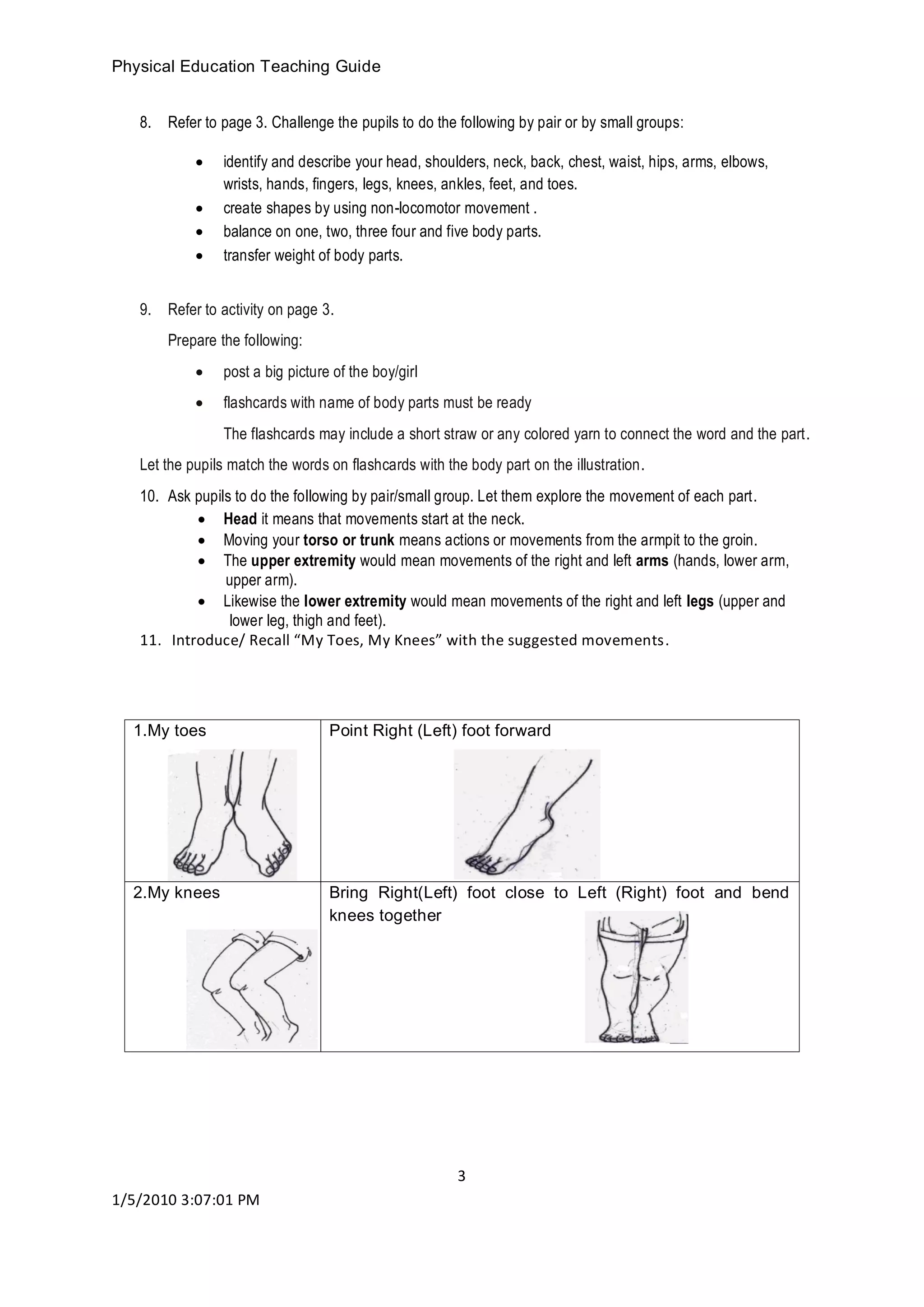 Pe gr. 1 teacher's guide (q1&2) | PDF