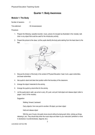 Pe gr. 1 teacher's guide (q1&2) | PDF