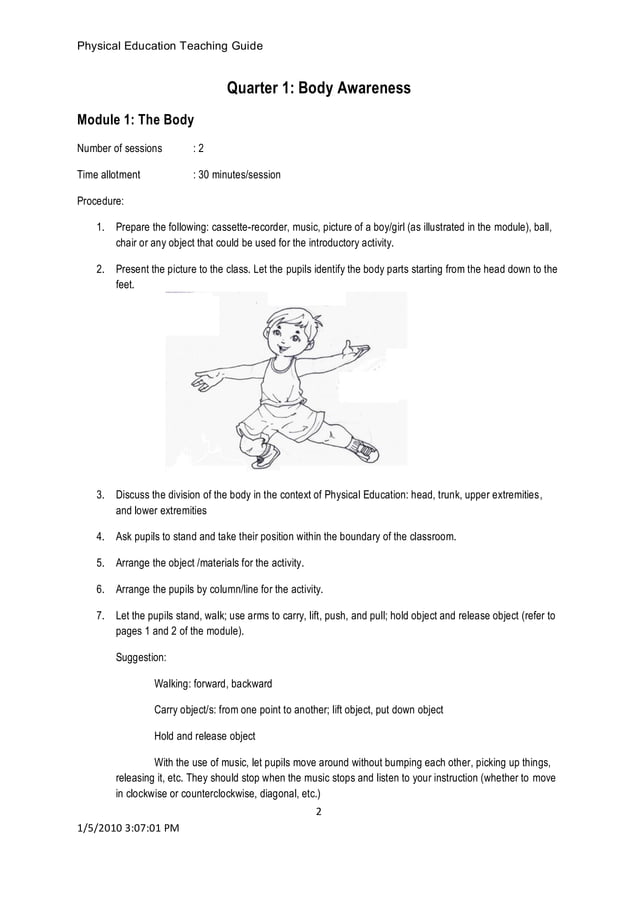 Pe gr. 1 teacher's guide (q1&2) | PDF