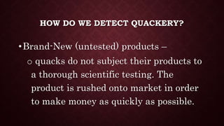 PE Health and Fitness Quackery | PPTX