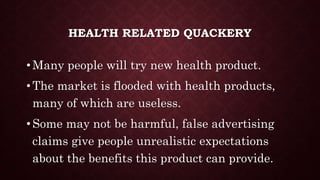 PE Health and Fitness Quackery | PPTX