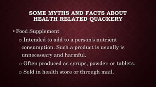 PE Health and Fitness Quackery | PPTX