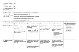 Physical Education an Health Quarter 1 Week 1 | DOCX