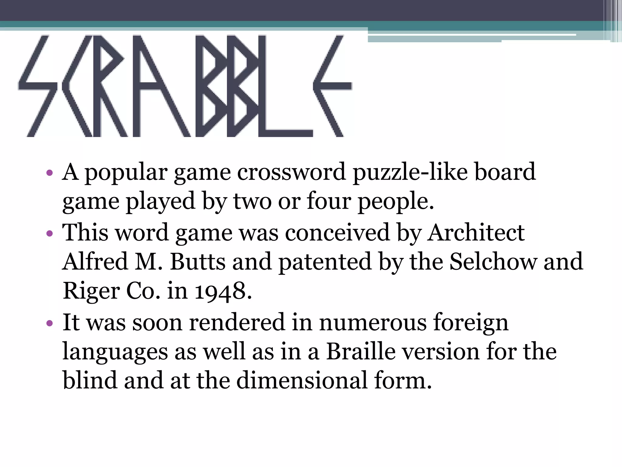 SCRABBLE | PPT