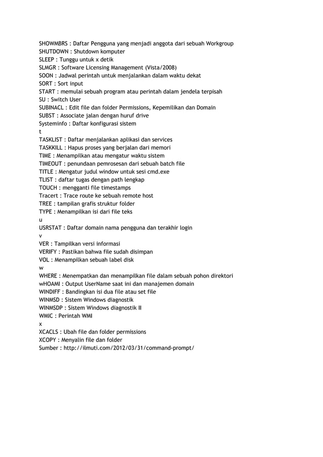 perintah perintah dasar CMD | PDF