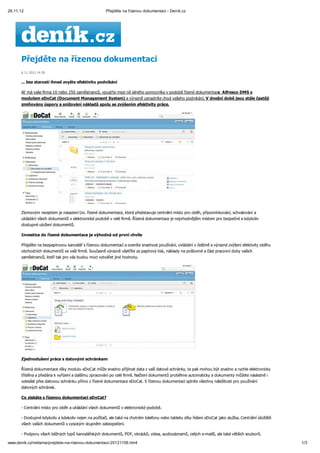 Přejděte na řízenou dokumentaci eDoCat DMS | PDF