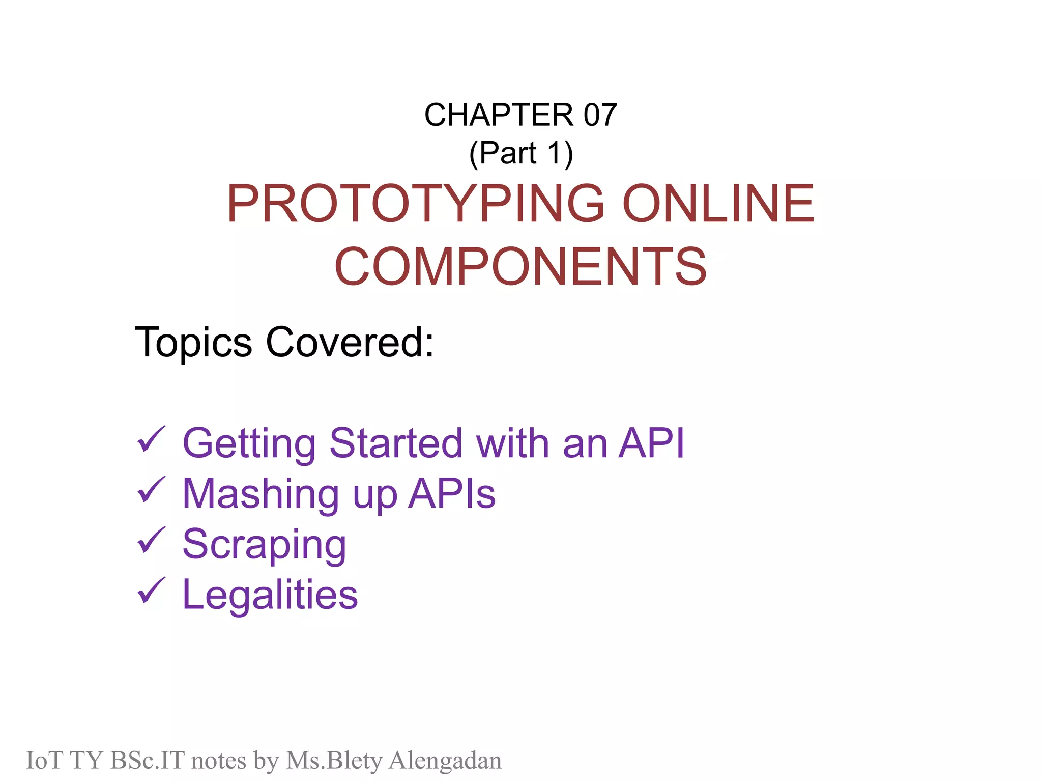 Prototyping Online Components(Part 01)_Internet of Things | PDF