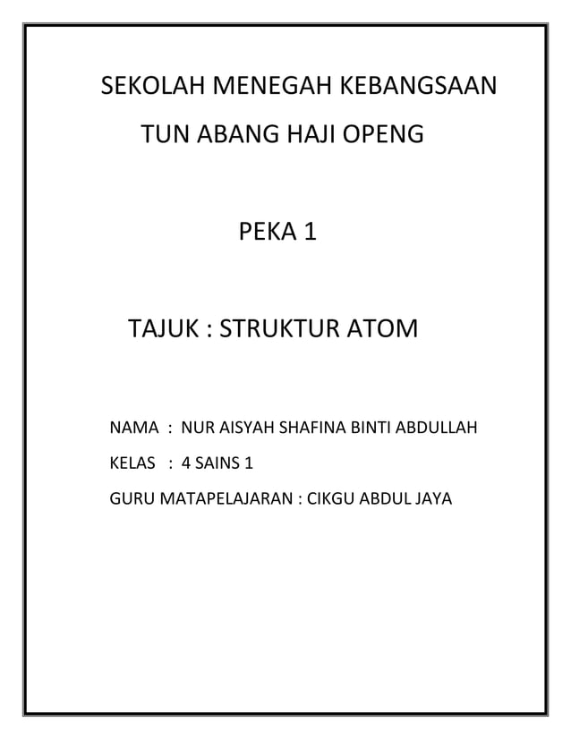 Peka chemistry | DOCX