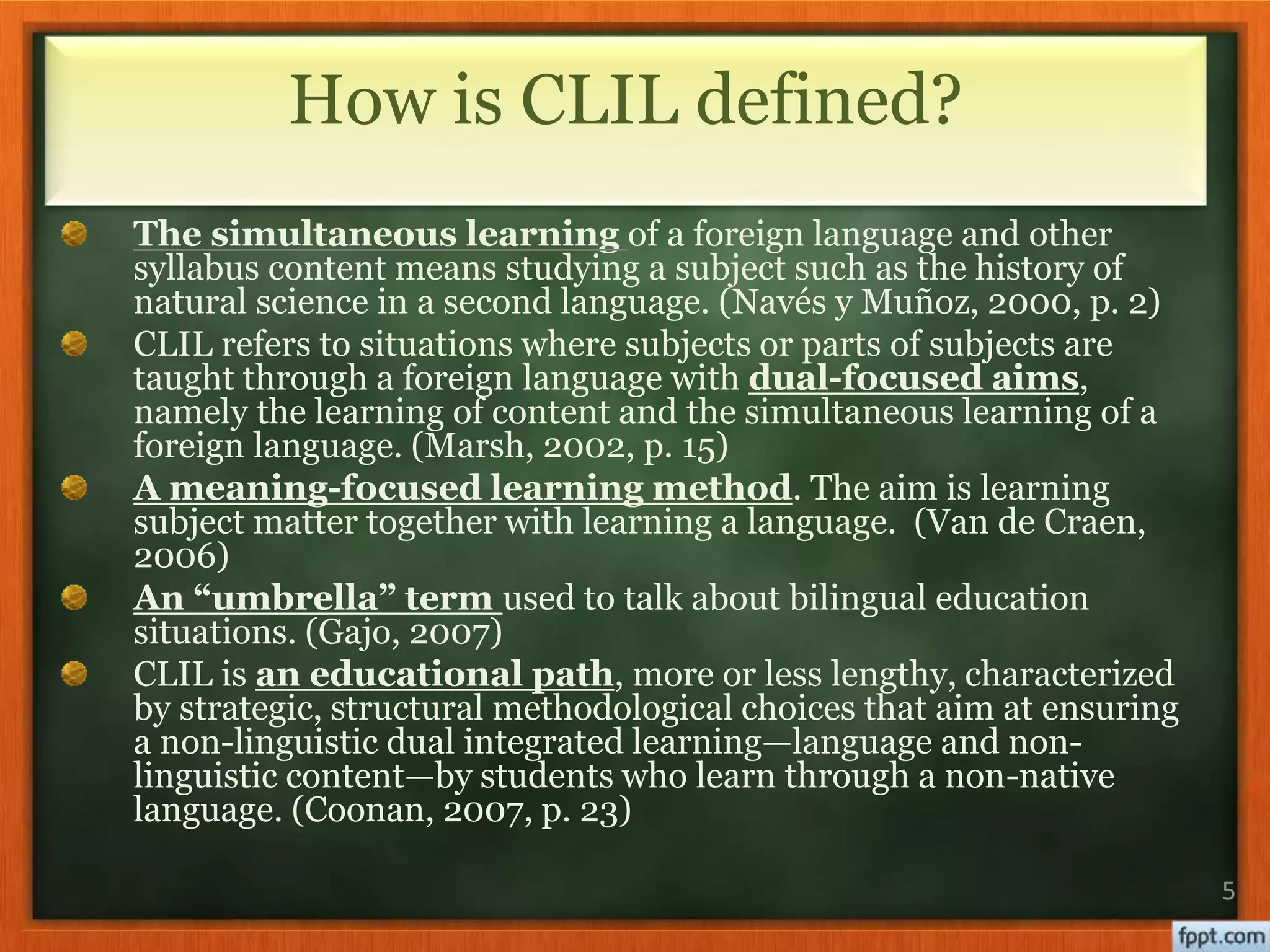 Teaching ESP implementing CLIL and CALL | PPSX
