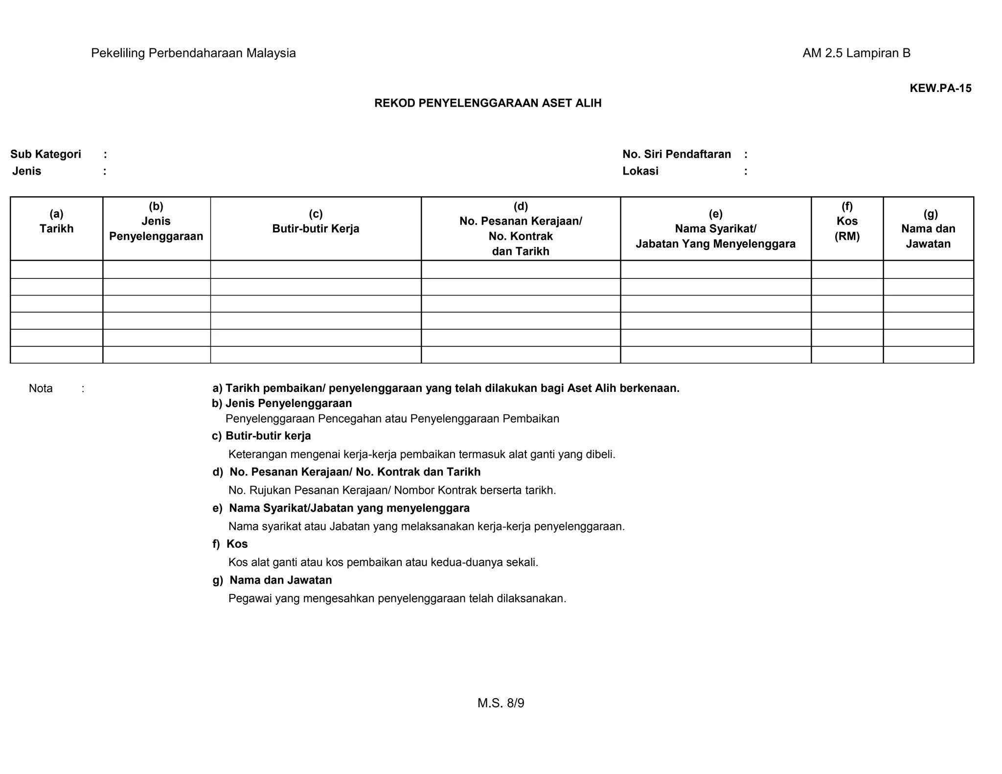 Pekeliling 1 pp 2018 (modal & inventori) | PDF