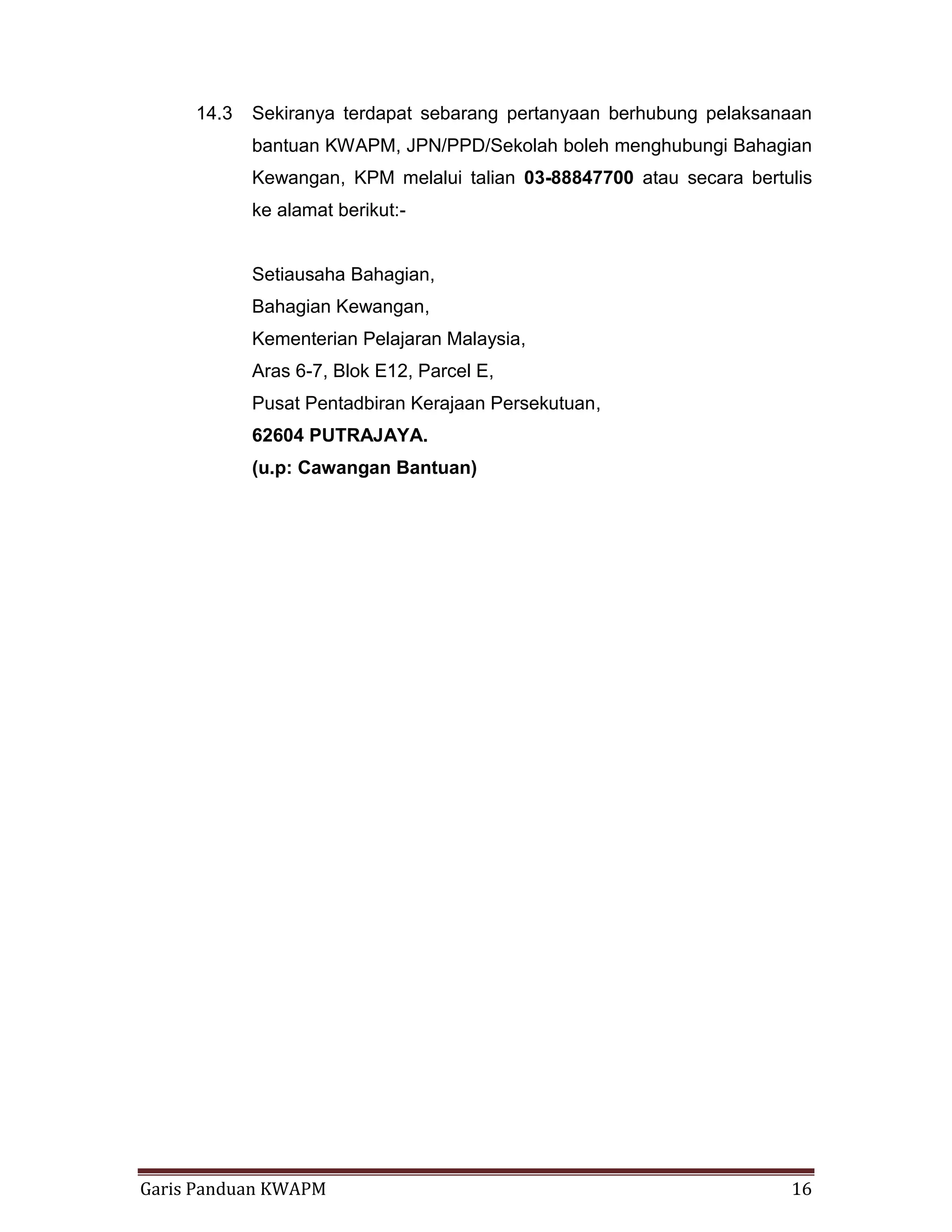 Pekeliling kwapm | PDF