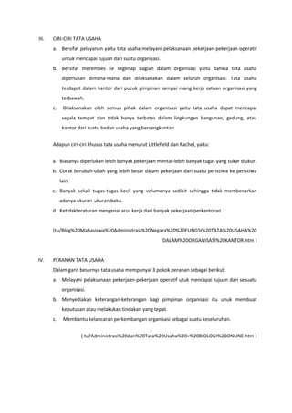 Pekerjaan kantor dan tata usaha | DOCX