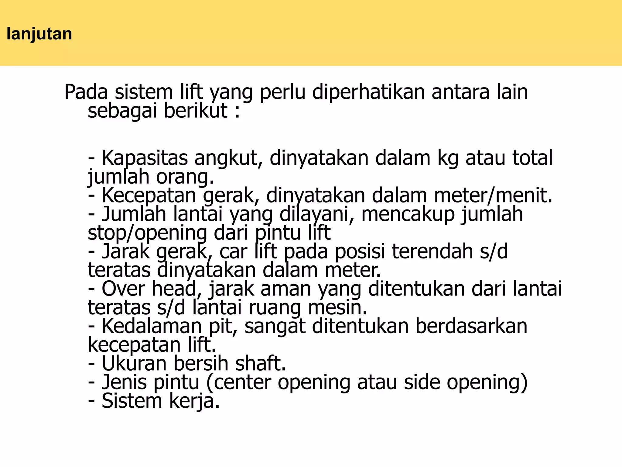 Pekerjaan lift | PPT
