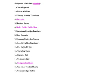 Pekerjaan lift | PPT