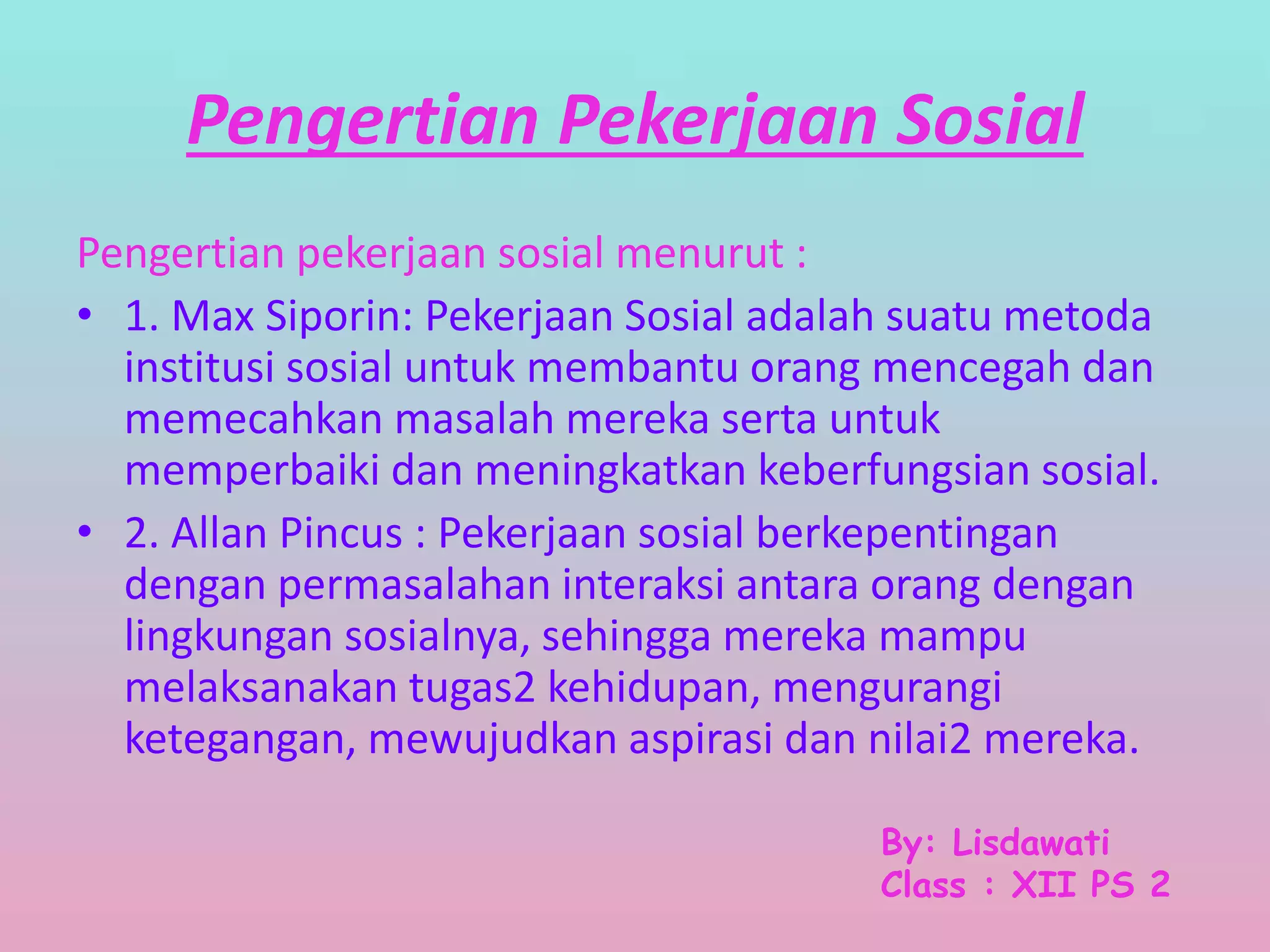 Pekerjaan Sosial | PPTX