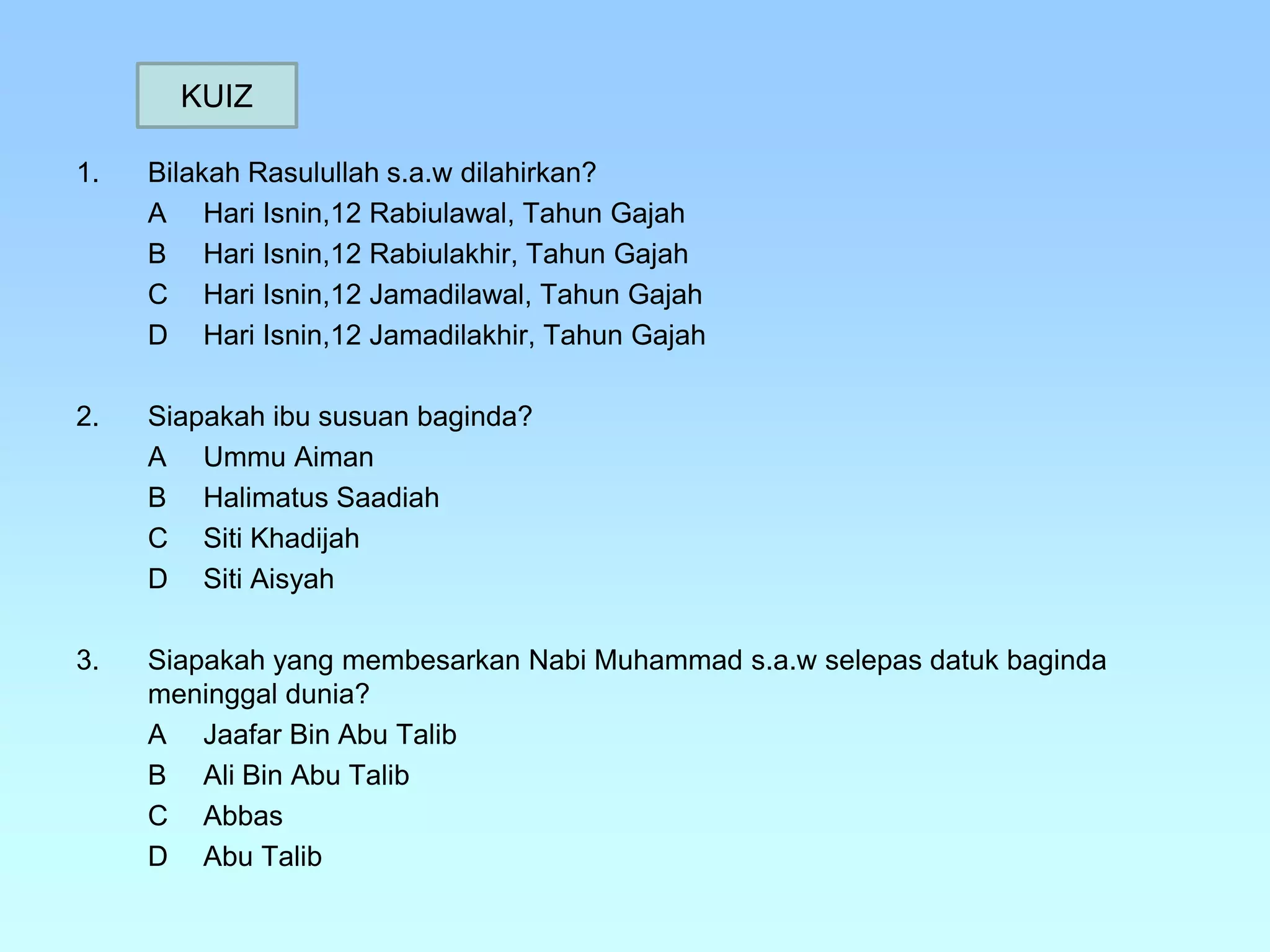 RIWAYAT HIDUP RASULULLAH | PPT