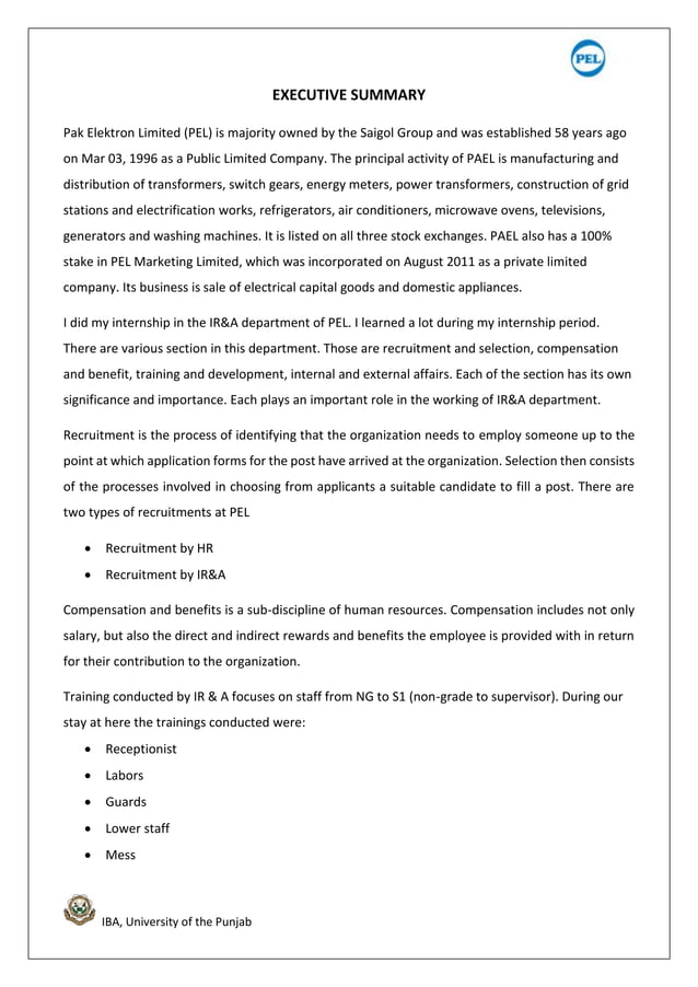 pel-internship-report | PDF