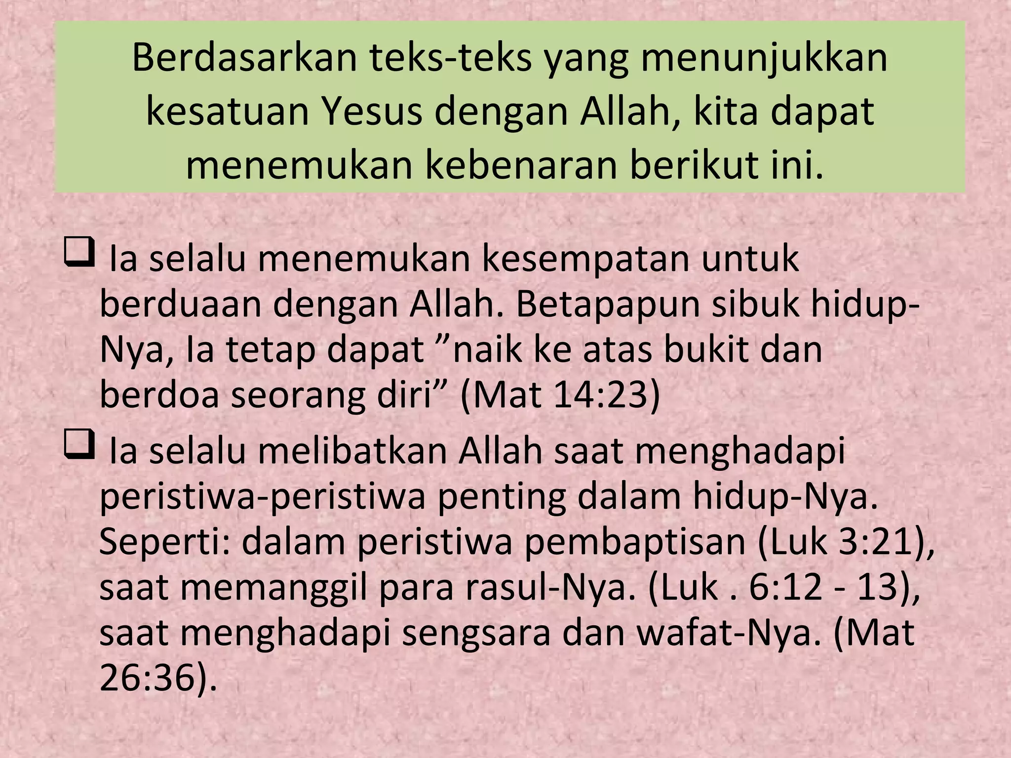Pel 14 Yesus Sang Pendoa (kelas vii) | PPT