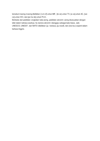 Pelafalan dalam bahasa indonesia | DOCX