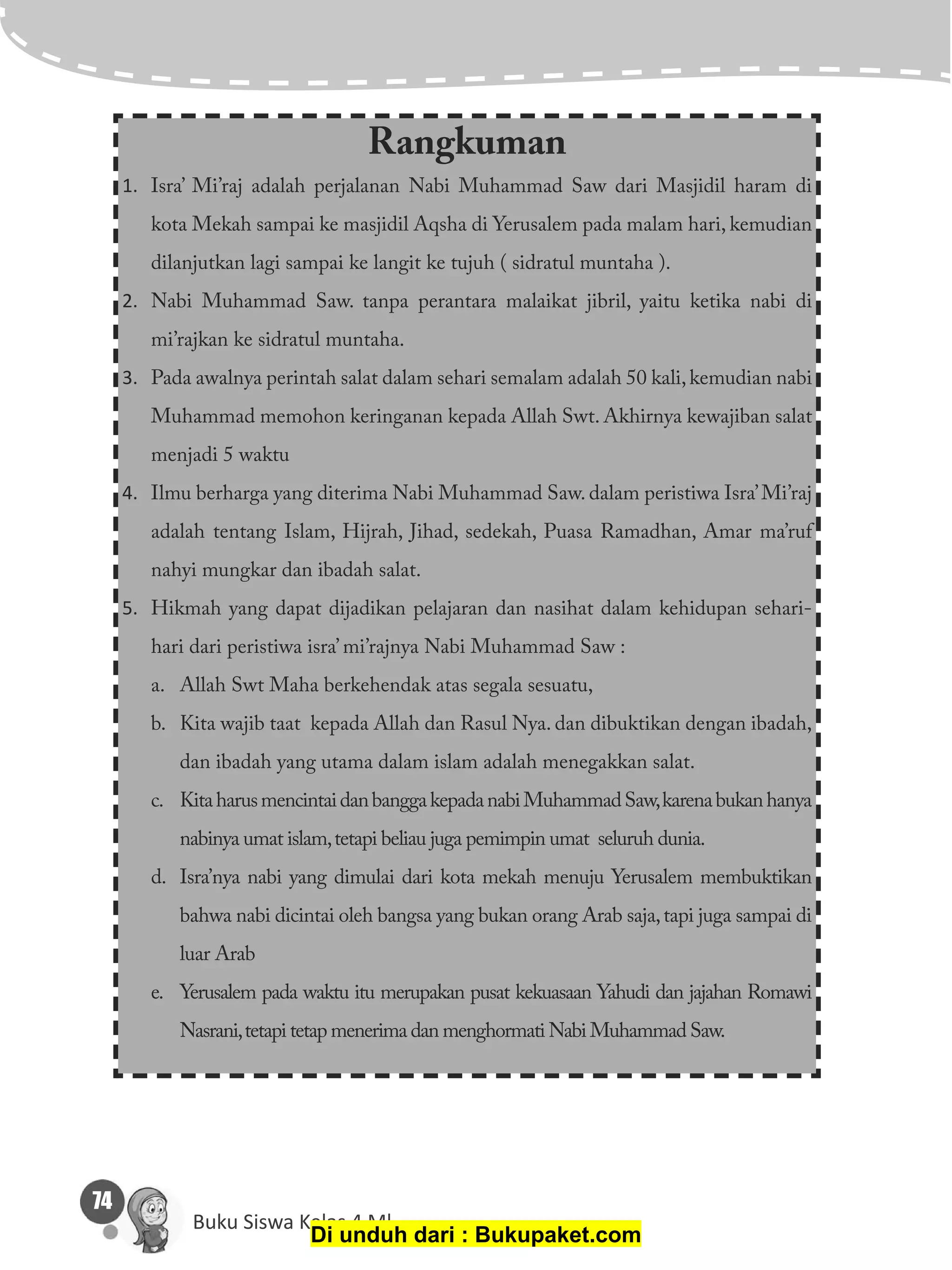 Pelajaran 5 isra' mi'raj nabi muhammad saw | PDF