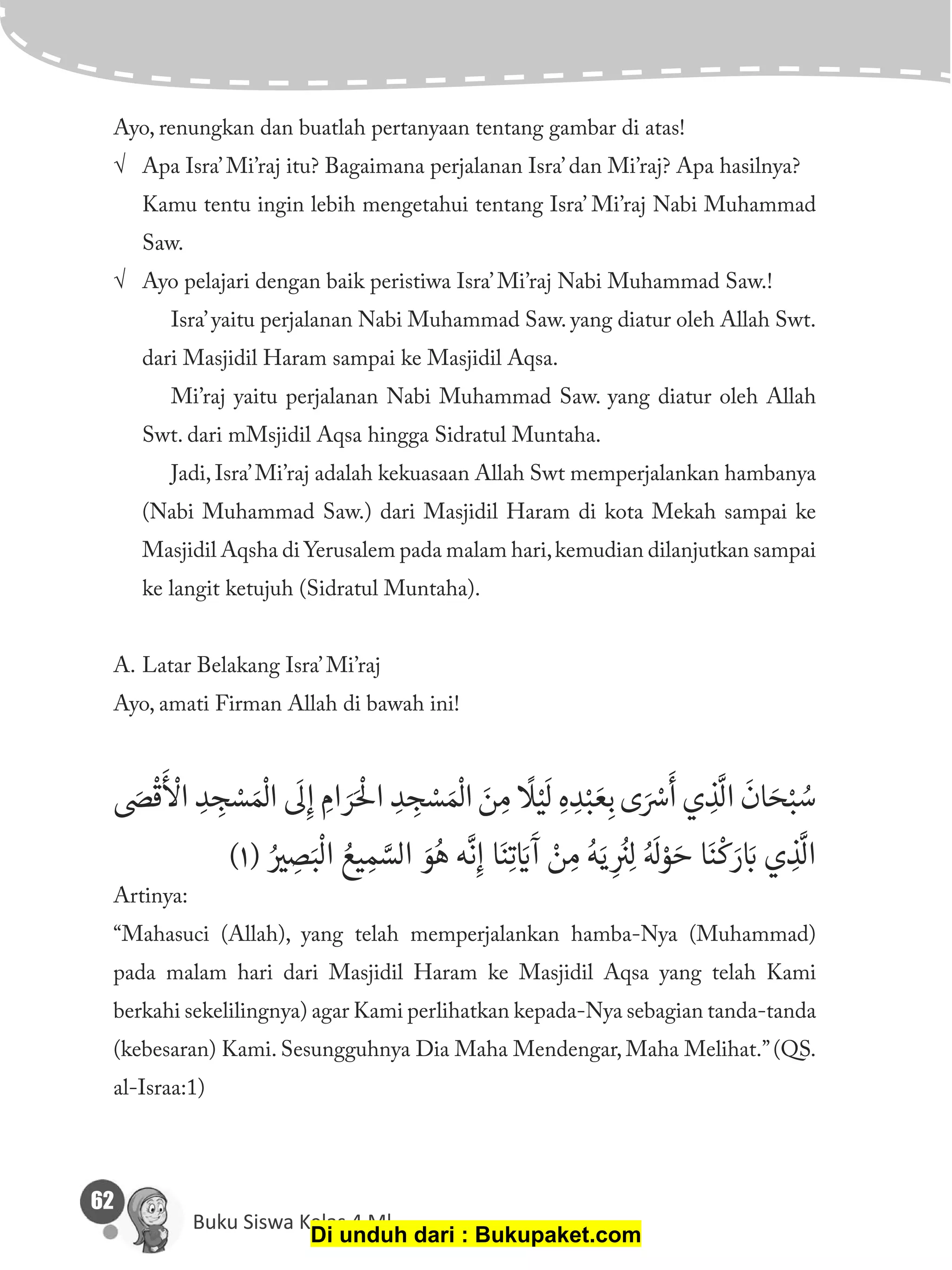 Pelajaran 5 isra' mi'raj nabi muhammad saw | PDF