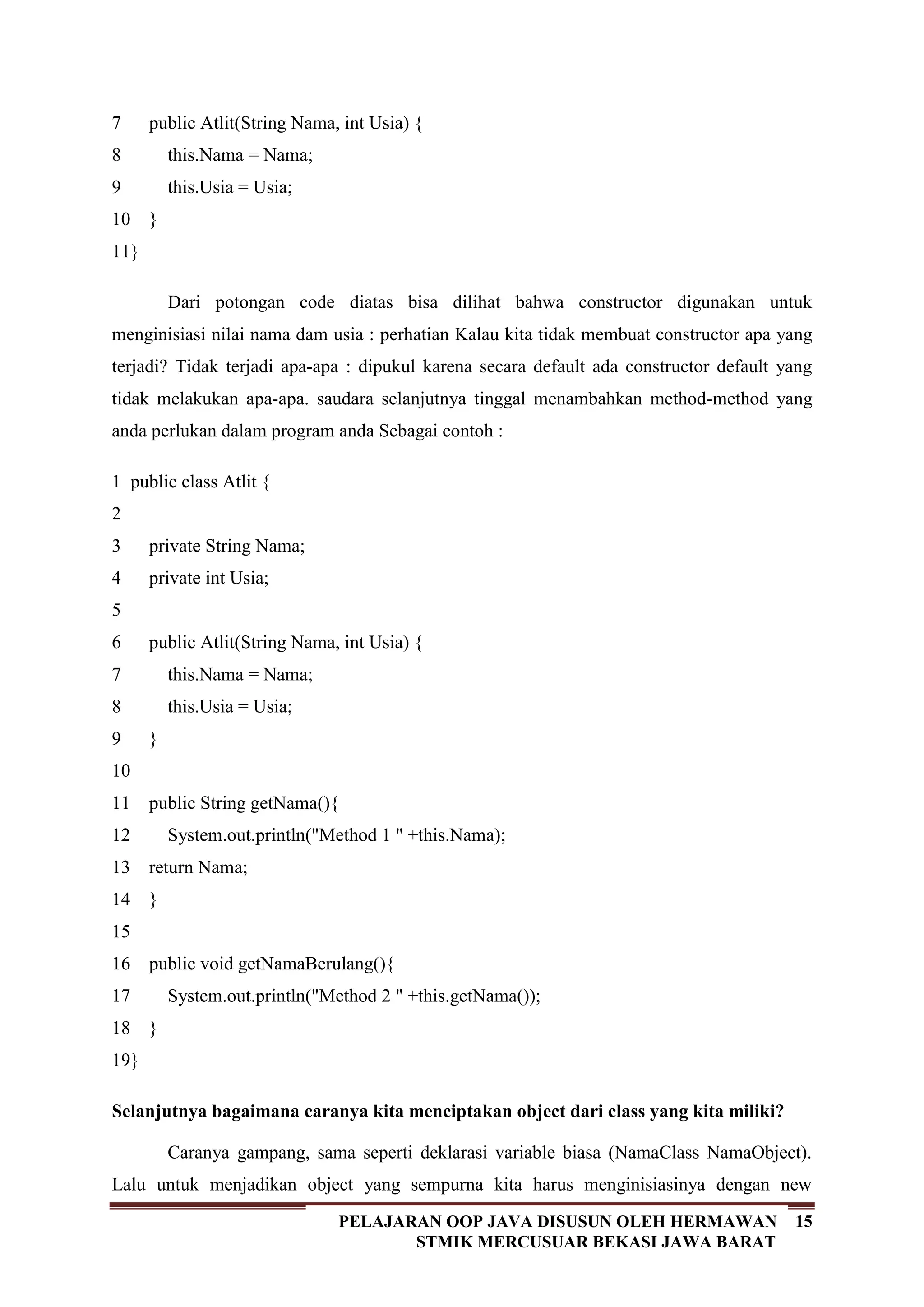 Pelajaran oop java 2 pengertian method dan cara pembuatan method by ...