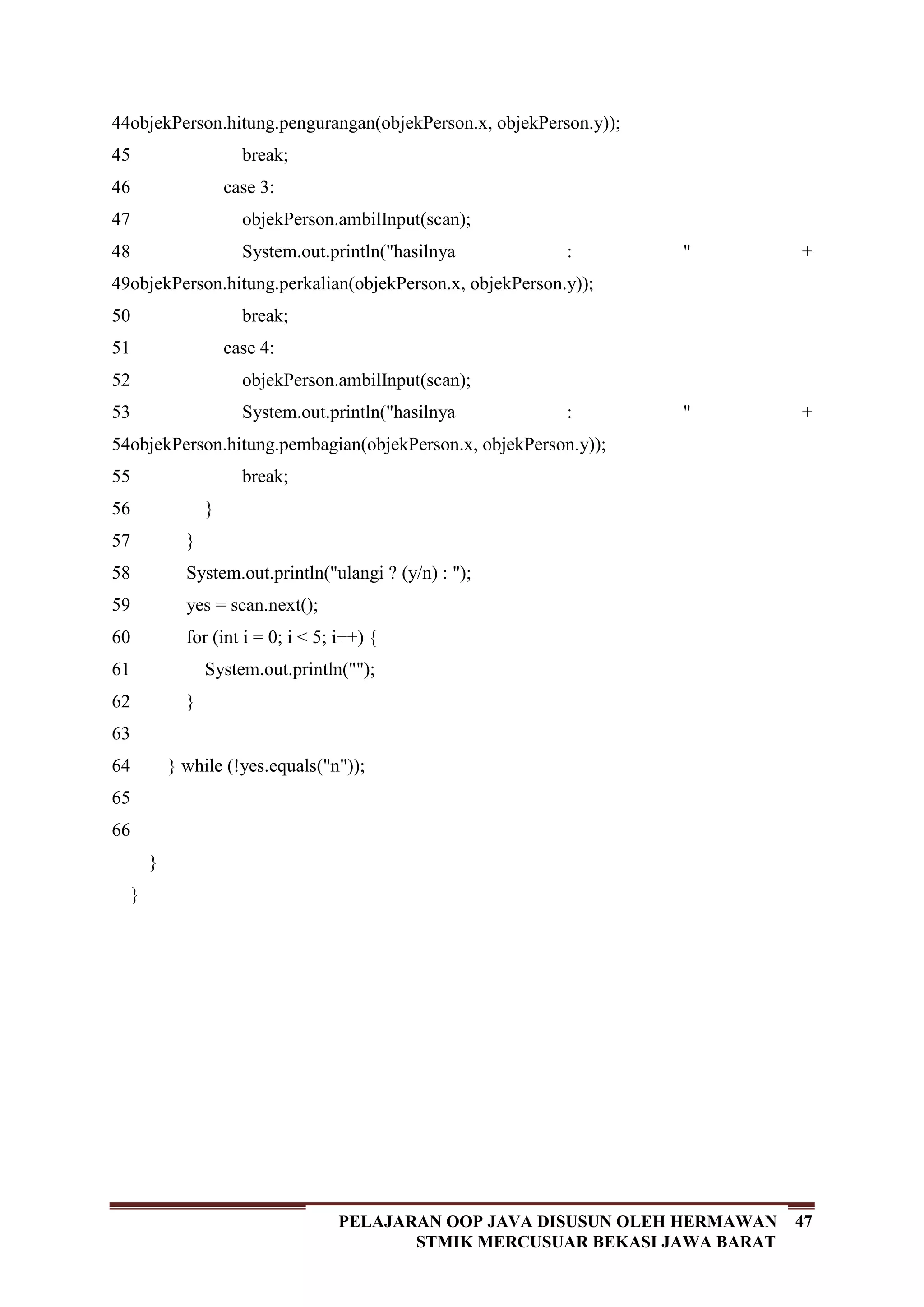 Pelajaran oop java 2 pengertian method dan cara pembuatan method by ...