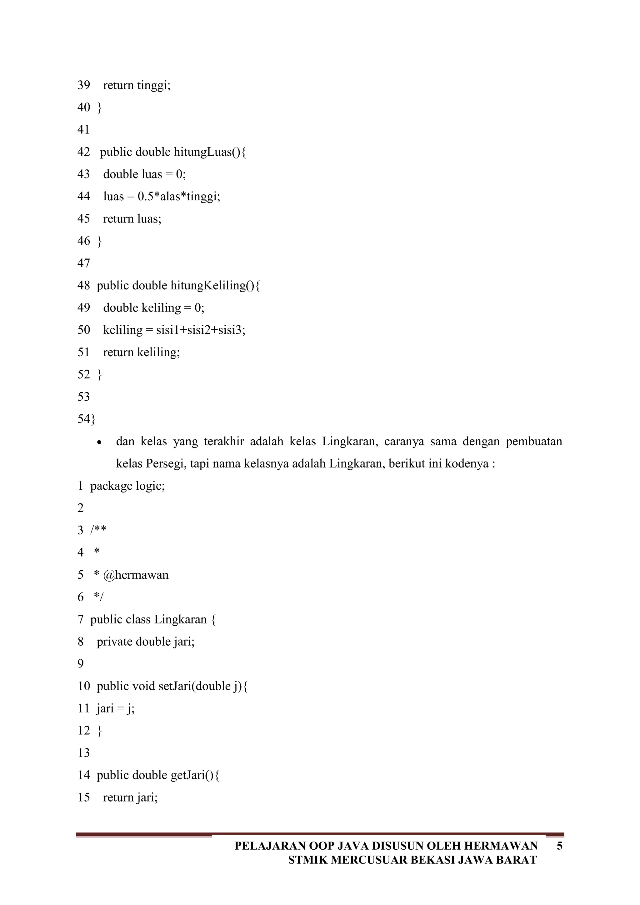 Pelajaran oop java 2 pengertian method dan cara pembuatan method by ...