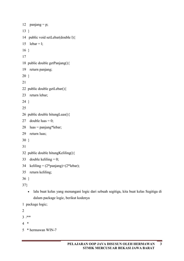 Pelajaran oop java 2 pengertian method dan cara pembuatan method by ...