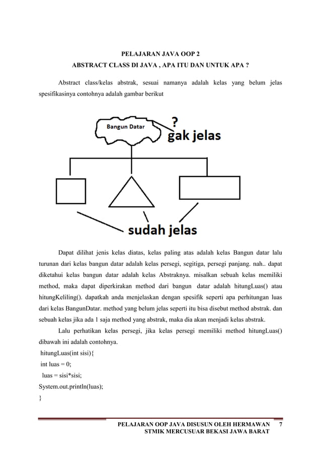 Pelajaran oop java 2 pengertian method dan cara pembuatan method by ...