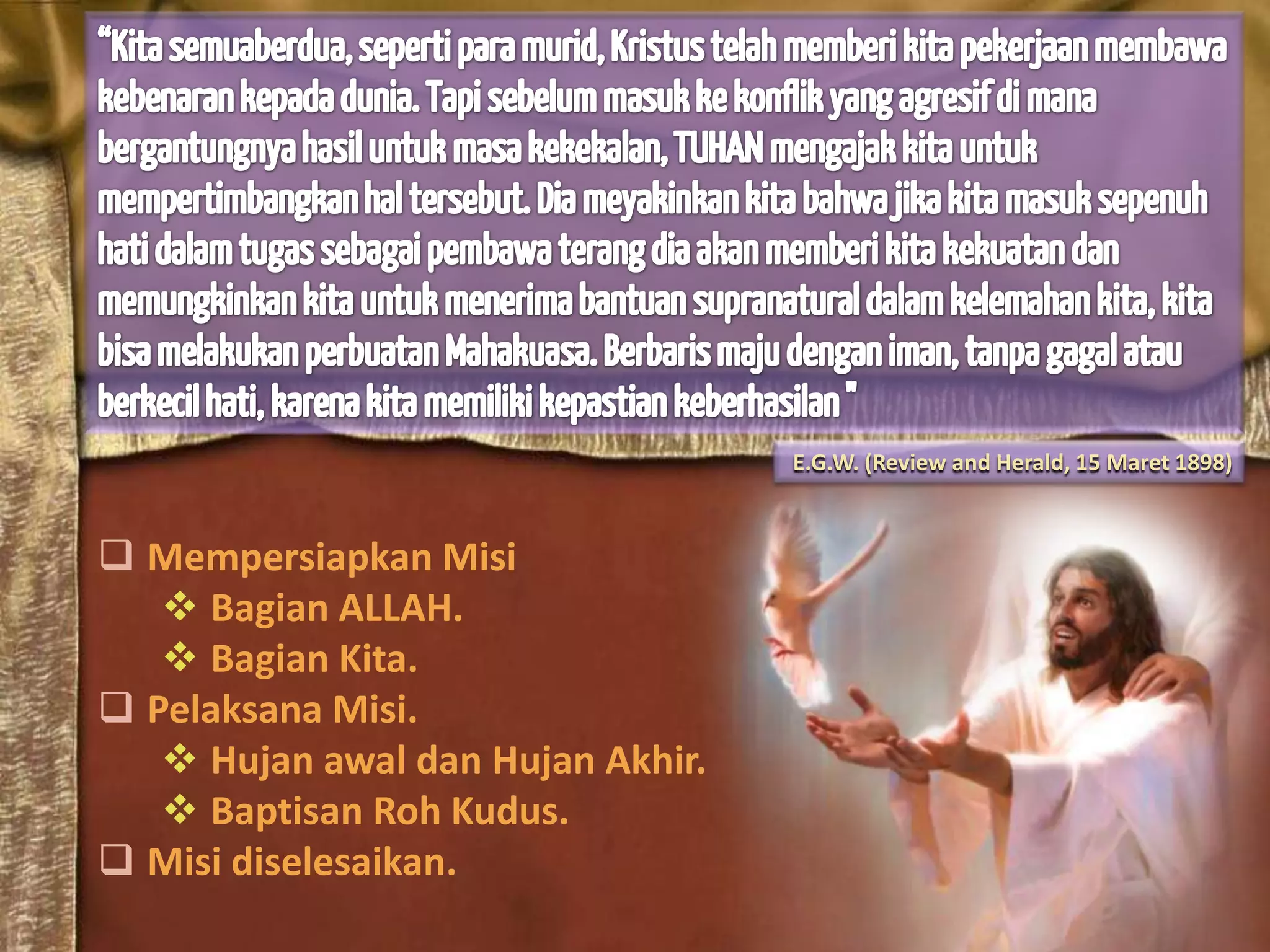 Pelajaran sekolah sabat ke 13 kebangunan yang dijanjikan misi allah ...