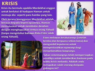 Pelajaran sekolah sabat ke 6 qtr 3 2015 ester dan mordekhai | PPTX