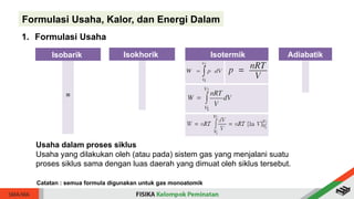 pelajaran tambahan fisika kelas XI MATERI THERMODINAMIKA | PPTX