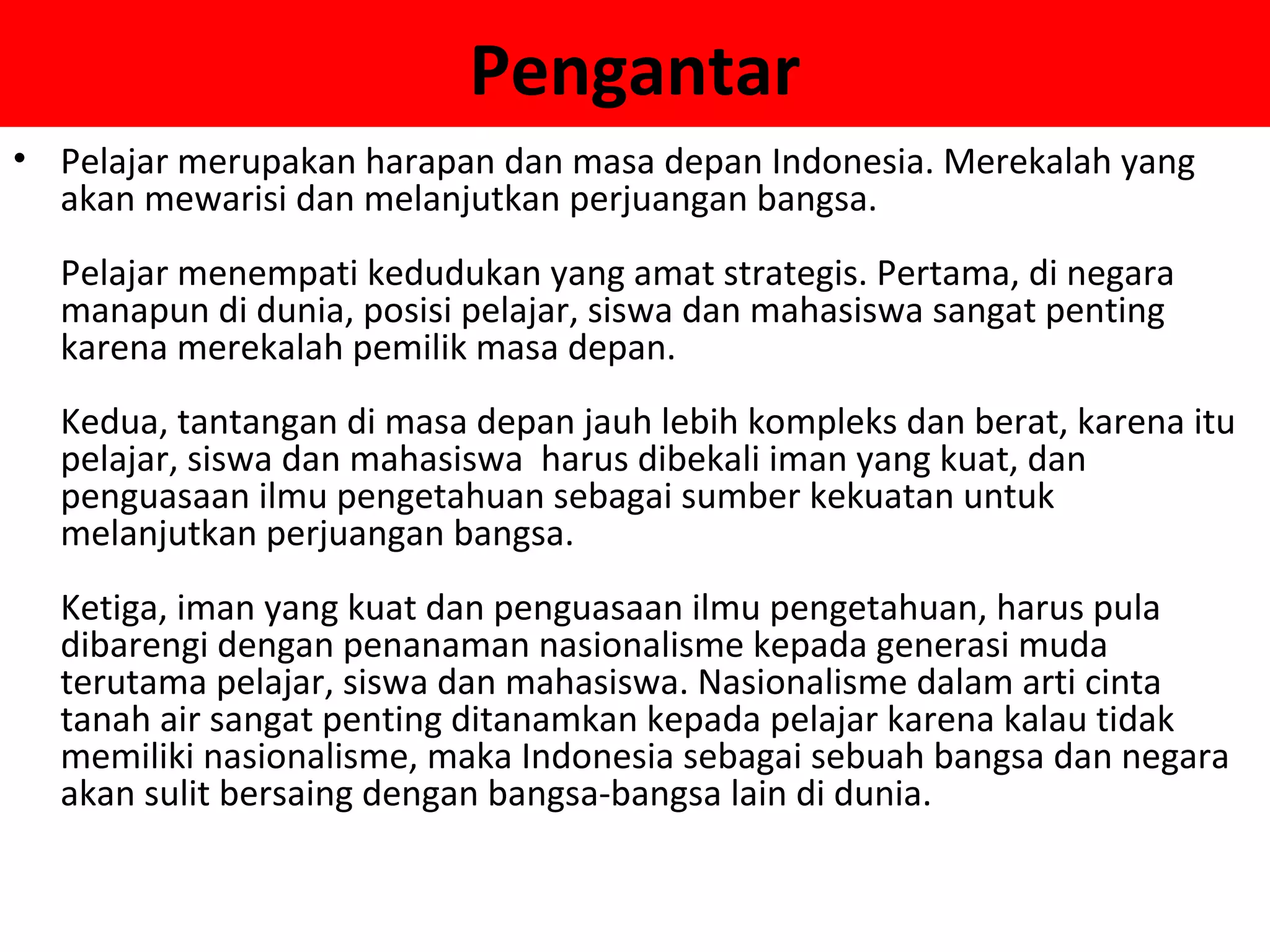 Musni Umar: Pelajar dan Pentingnya Pembangunan Wawasan Kebangsaan | PPT