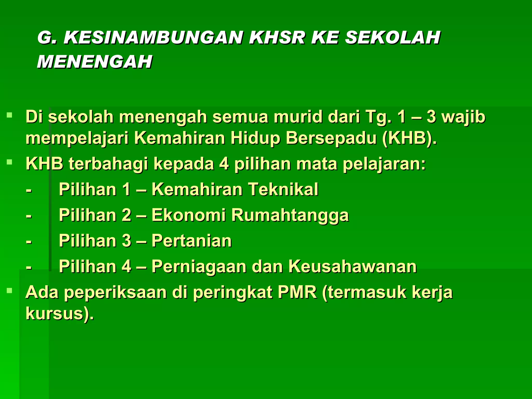 Pelaksanaan Kemahiran Hidup Sekolah Rendah | PPT
