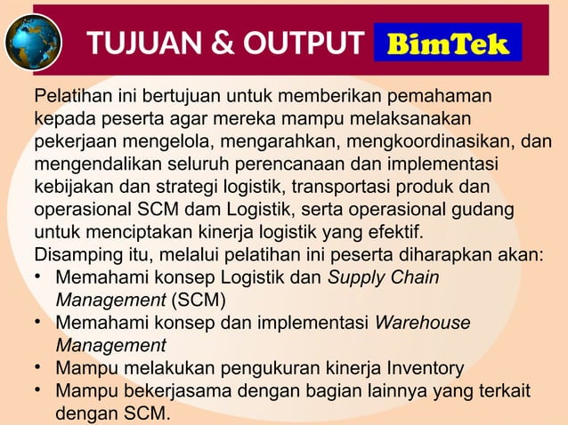 PELAKSANAAN + Link MATERI BimTek _"LOGISTICS & SCM". | PPT