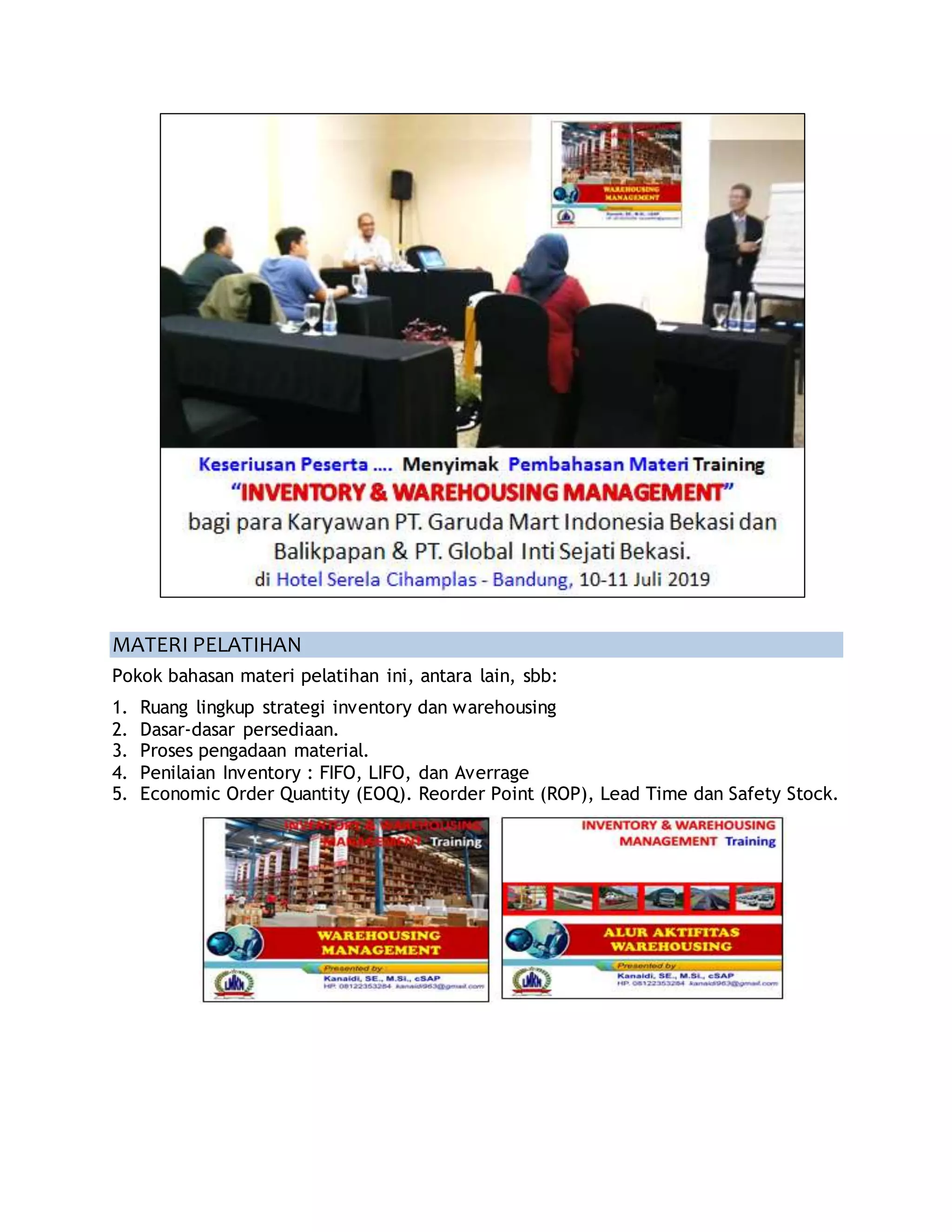 Training "INVENTORY & WAREHOUSING MANAGEMENT" | PDF