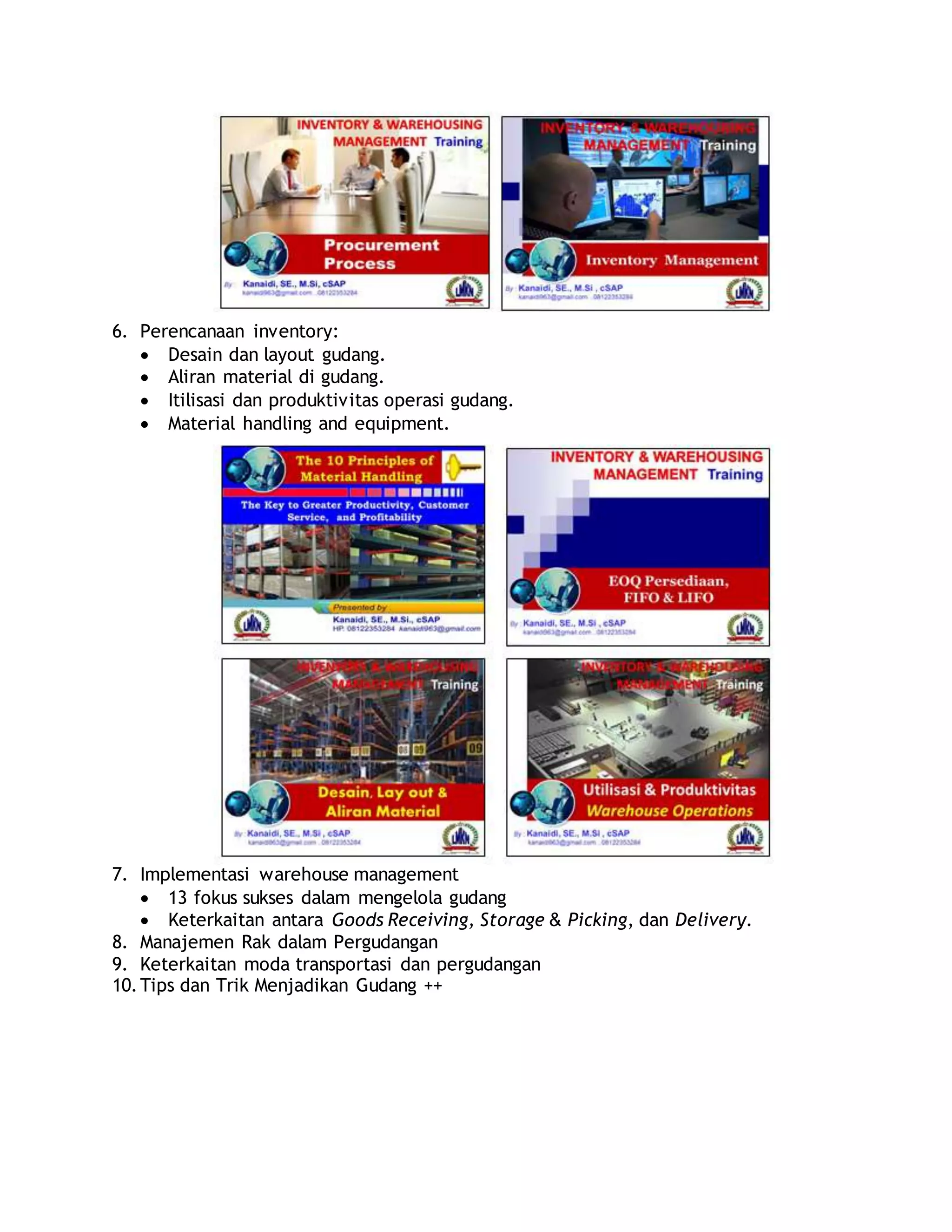 Training "INVENTORY & WAREHOUSING MANAGEMENT" | PDF