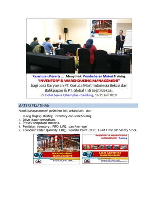 Training "INVENTORY & WAREHOUSING MANAGEMENT" | DOCX