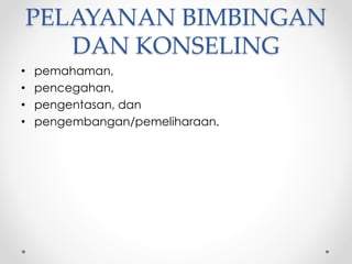 Pelaksanaan bimbingan dan konseling di sekolah sd | PPTX
