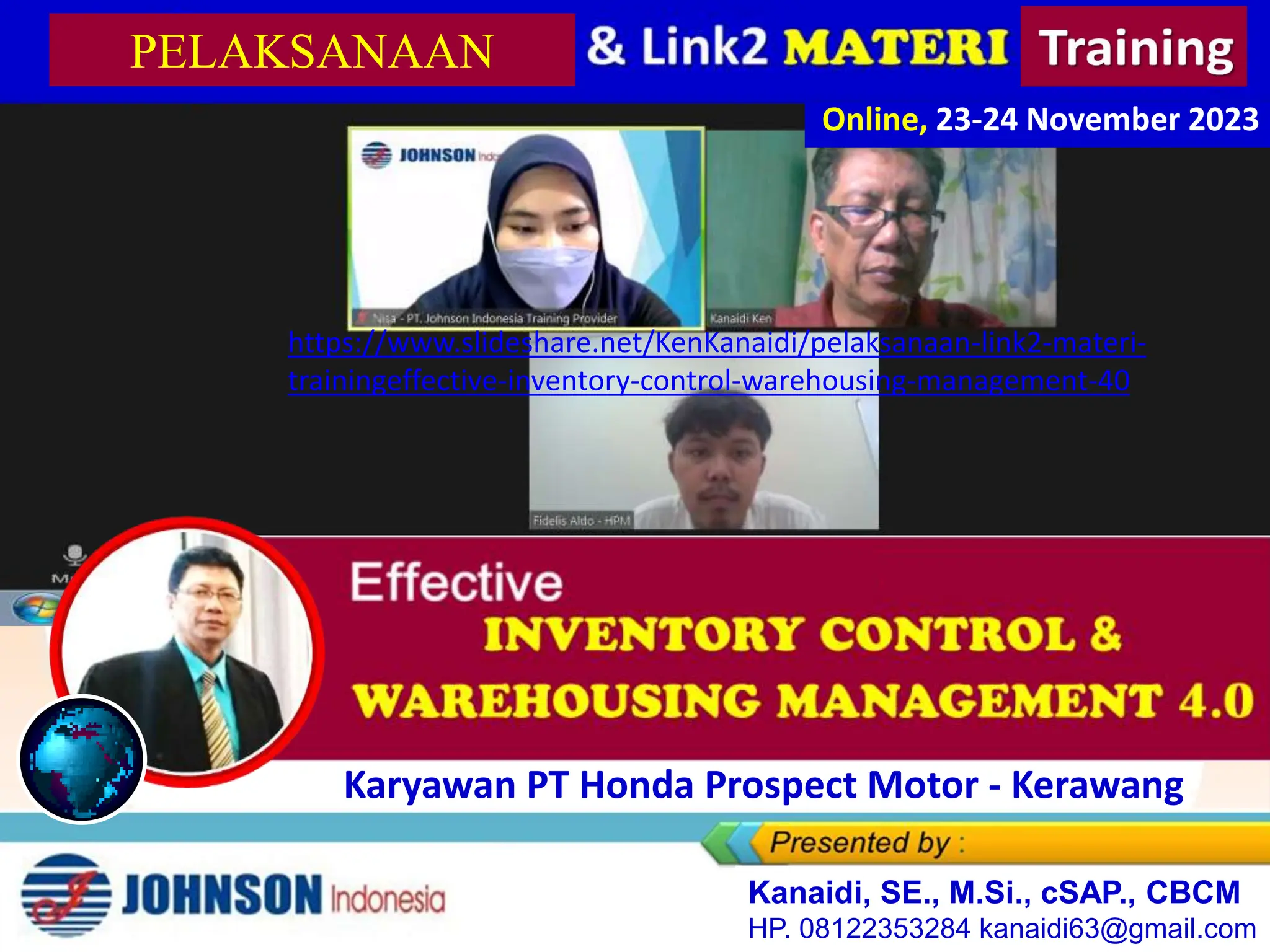 PELAKSANAAN + Link-Link MATERI Training_ "Effective INVENTORY & WAREHOUSING MANAGEMENT". | PPTX
