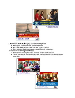 Inhouse Training "SERVICE EXCELLENCE, MOTIVATION & TEAMWORK BUILDING" Jasa Perhotelan & Wisma ...