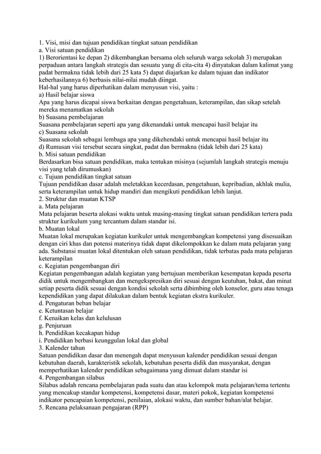 Pelaksanaan kurikulum tingkat satuan pendidikan | DOCX
