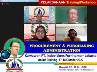 PELAKSANAAN + Link-Link MATERI Training/Workshop _"PURCHASING ADMINISTRATION" | PPT